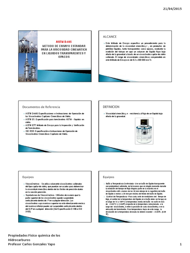 Astm D 445-15 Viscosidad | PDF | Líquidos | Viscosidad