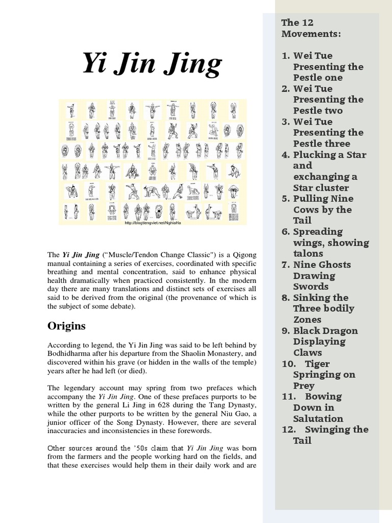 The 12 Movements of Yi Jin Jing | PDF | East Asian Martial Arts | Medicine