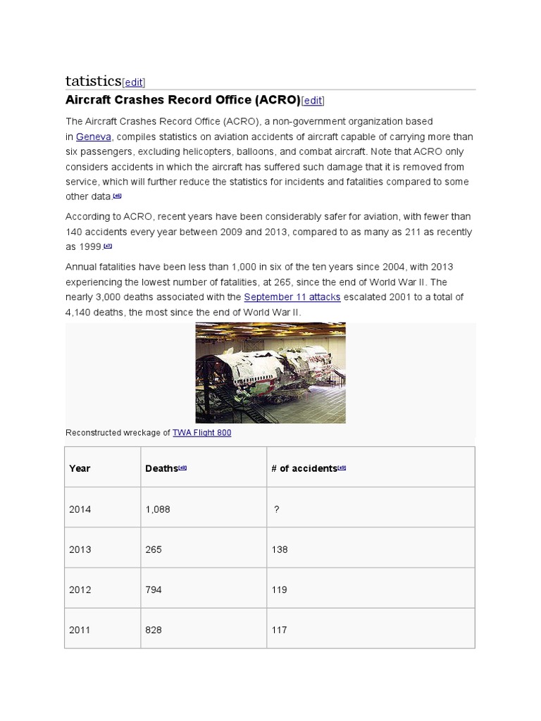 Aviation Accident Statistics Overview | PDF | Business | Technology ...