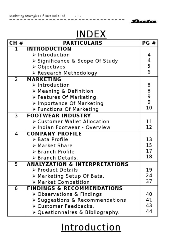 Bata Project | PDF | Retail | Marketing