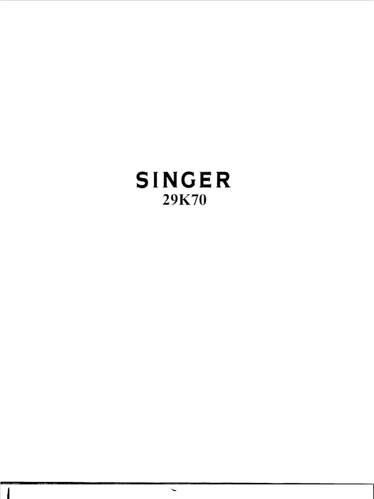 Singer 29k70 | PDF