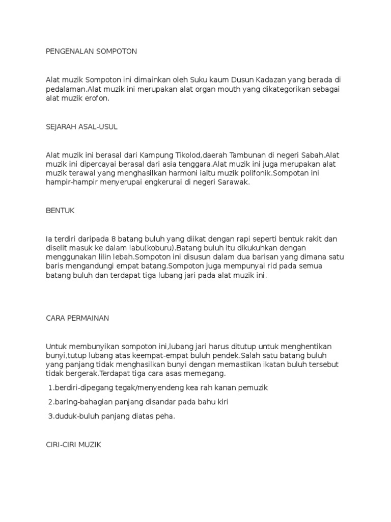 Pengenalan Sompoton | PDF