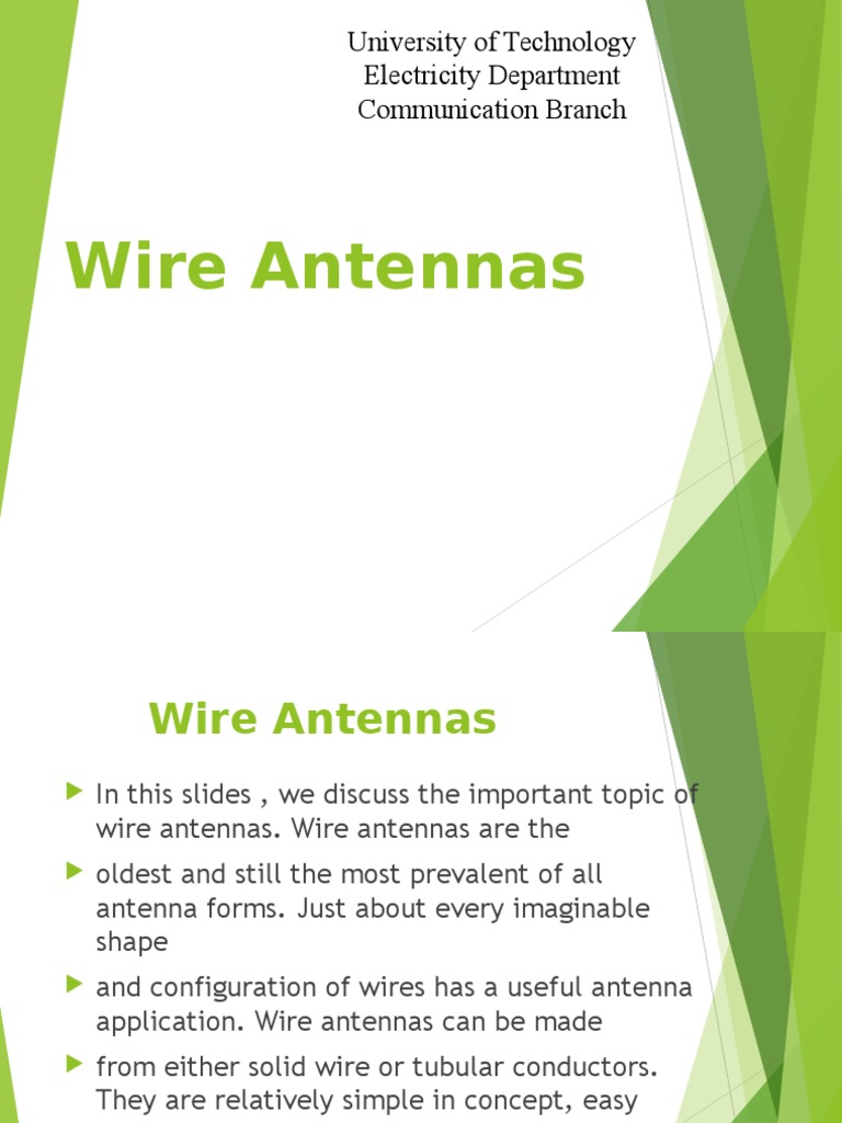 Wire Antennas: Types and Properties | PDF | Antenna (Radio ...