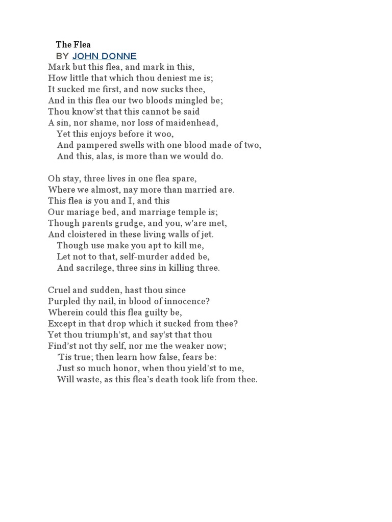 John Donne: The Flea | PDF