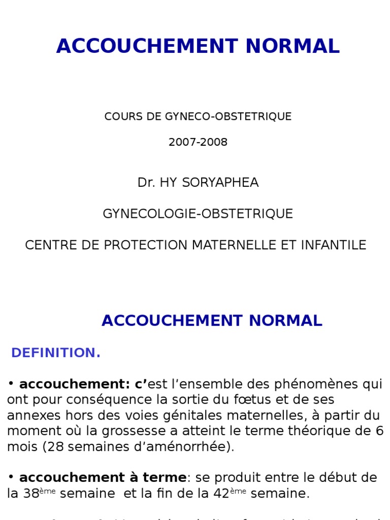 Accouchem Normal 1 | PDF | Utérus | Accouchement