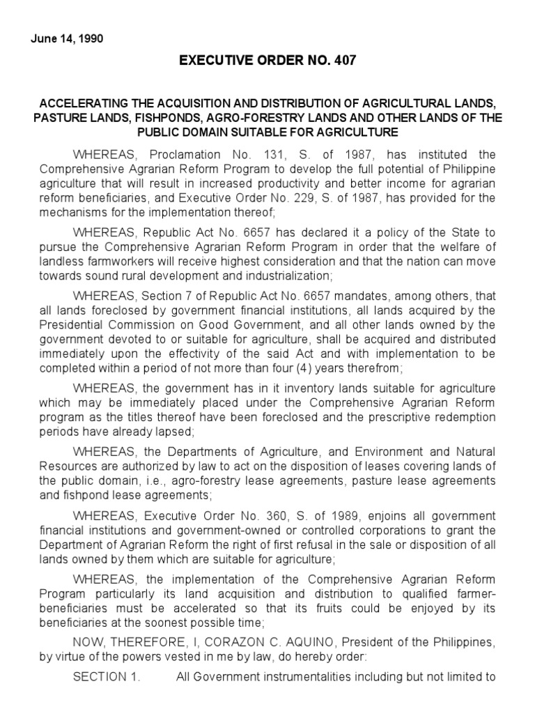 Eo 407 | PDF | Private Law | Government