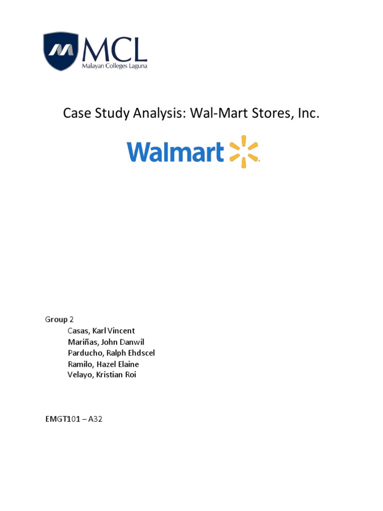 Emgt101 Walmart Case Study Final | PDF | Walmart | Competition Law