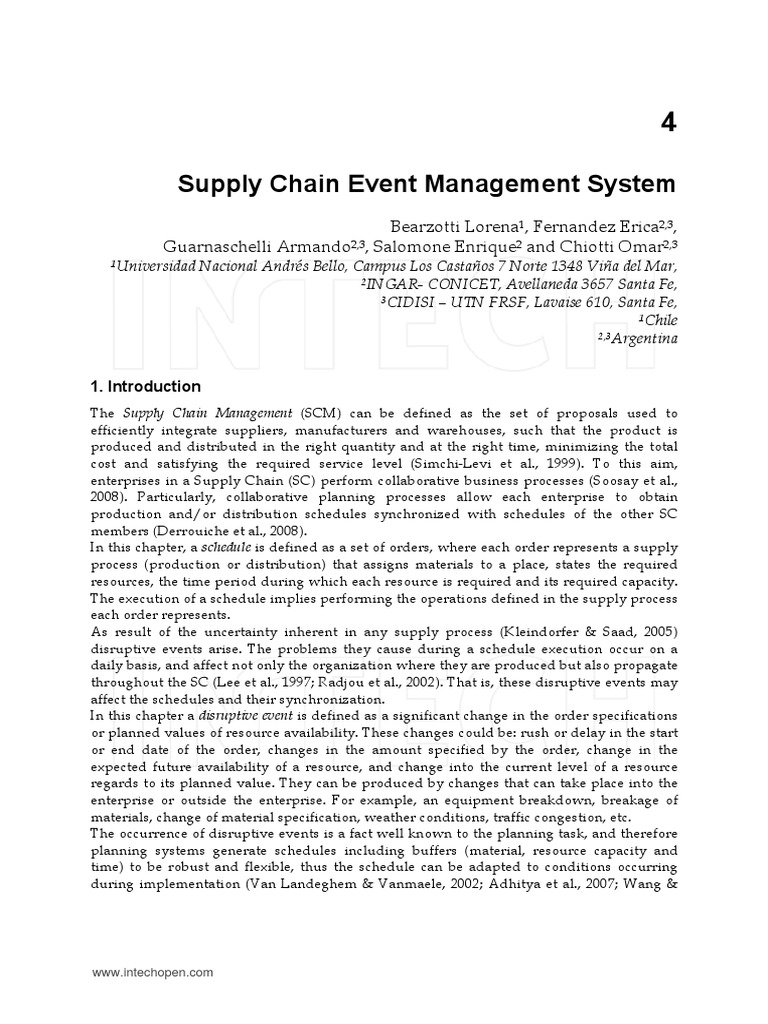 Supply Chain Event Management System PDF | PDF | Service Oriented Architecture | Business Process