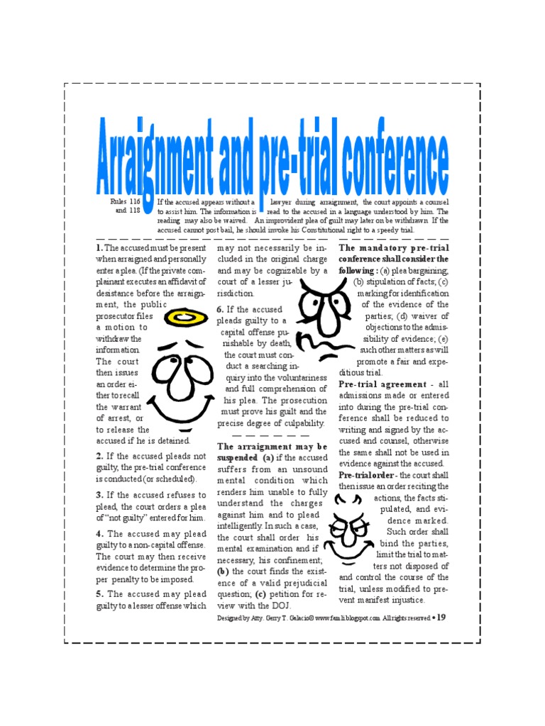 Legal Procedures Philippines Arraignment and Pre Trial | PDF