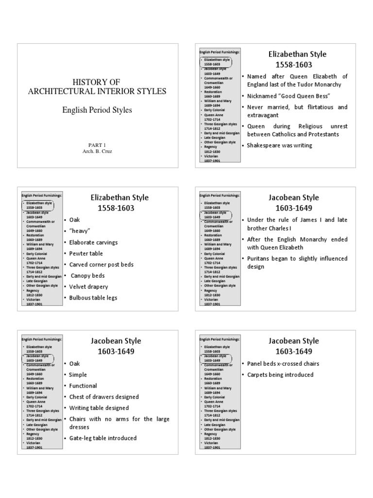 History of Archt'l Interior Styles | PDF | Oliver Cromwell | England