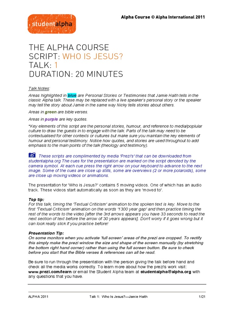 Who Is Jesus - Script 2011 | PDF | Resurrection Of Jesus | New Testament