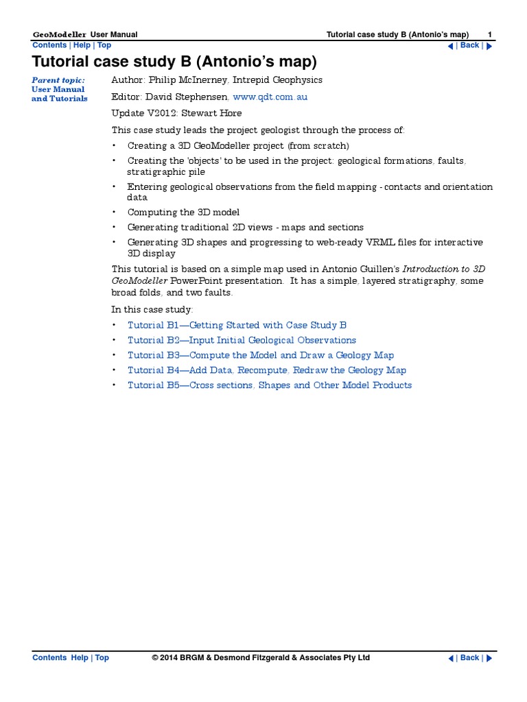 Tutorial Case Study B (Antonio'S Map) : Geomodeller Powerpoint Presentation. It Has A Simple ...