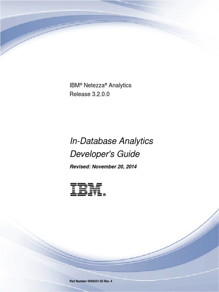IBM Netezza In-Database Analytics Developers Guide-3.2.0.0 | PDF | Time Series | Probability ...
