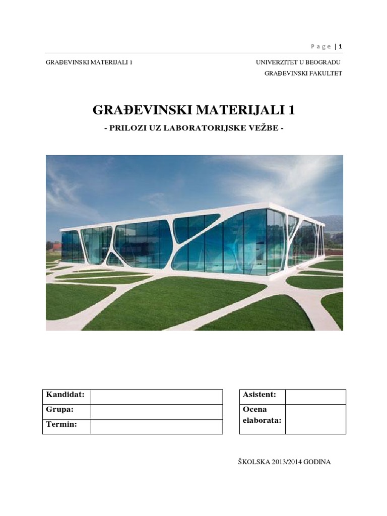 Gradjevinski Materijali - Elaborat | PDF