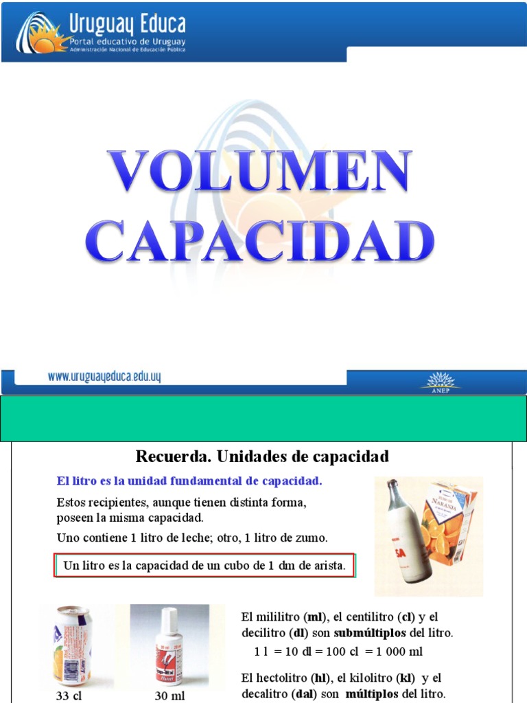 Volumen - Capacidad | Volumen | Cantidades físicas