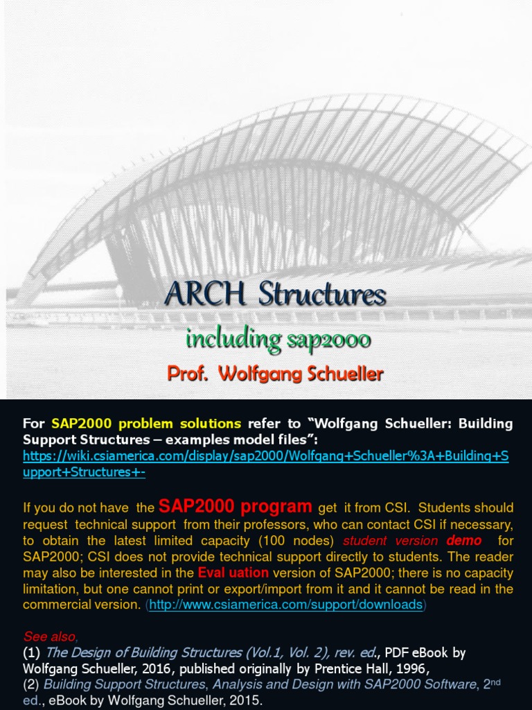 ARCH Structures Including SAP2000, Wolfgang Schueller | PDF | Truss ...