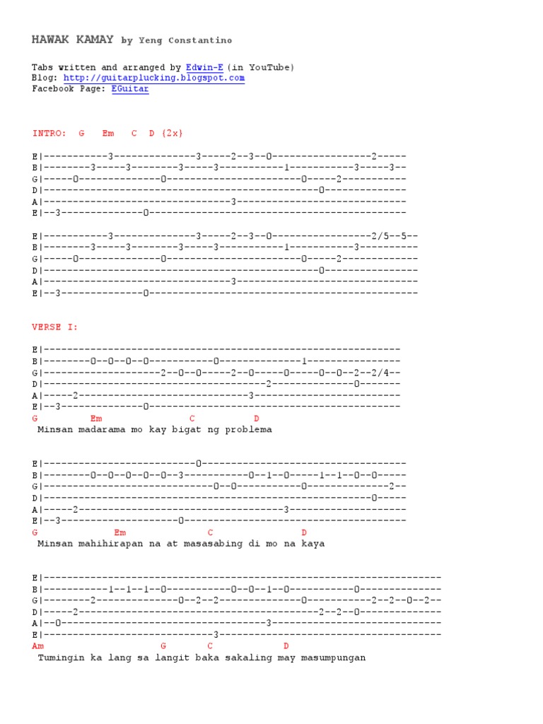 HAWAK KAMAY by Yeng Constantino | PDF