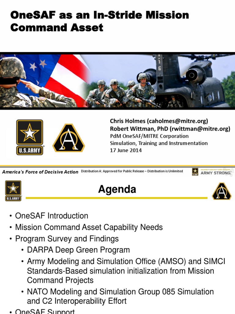 Leveraging OneSAF as an In-Stride Mission Command Asset to Support ...