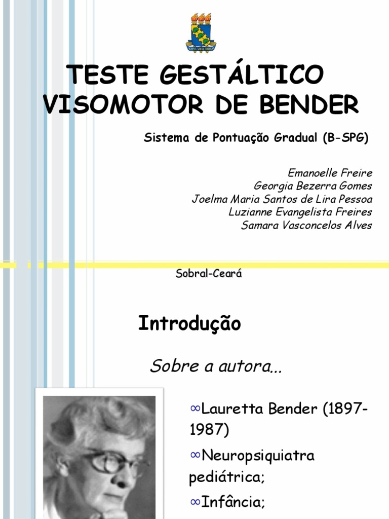 Teste de Bender | PDF | Interpretação linguística | Cor