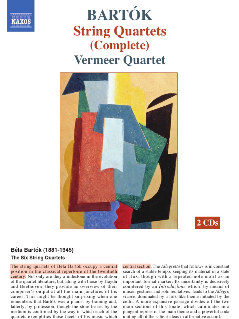 Bartok String Quartets (Complete) .Unlocked | PDF | String Quartet | Quartet