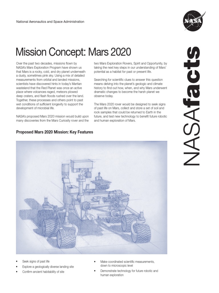 Mars 2020 Fact Sheet | Mars | Exploration Of Mars