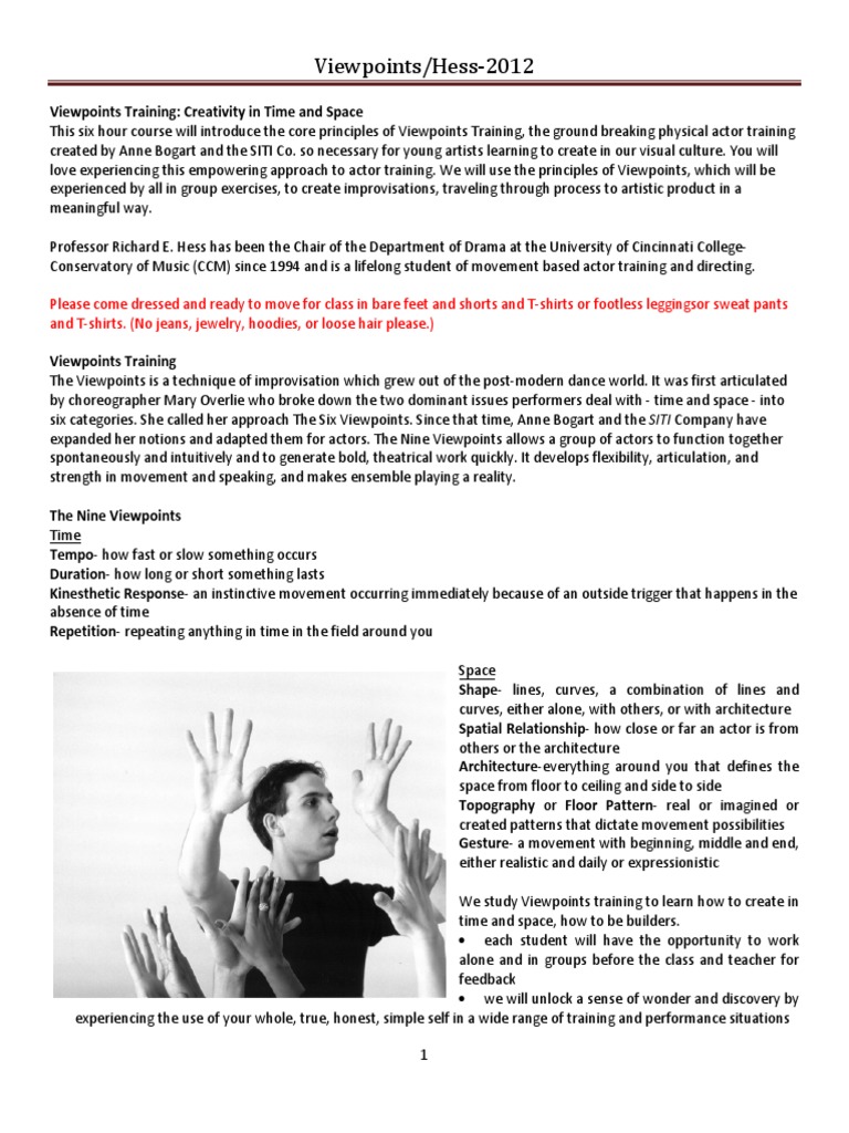 Viewpoints Training - Acting | PDF | Theatre | Leisure