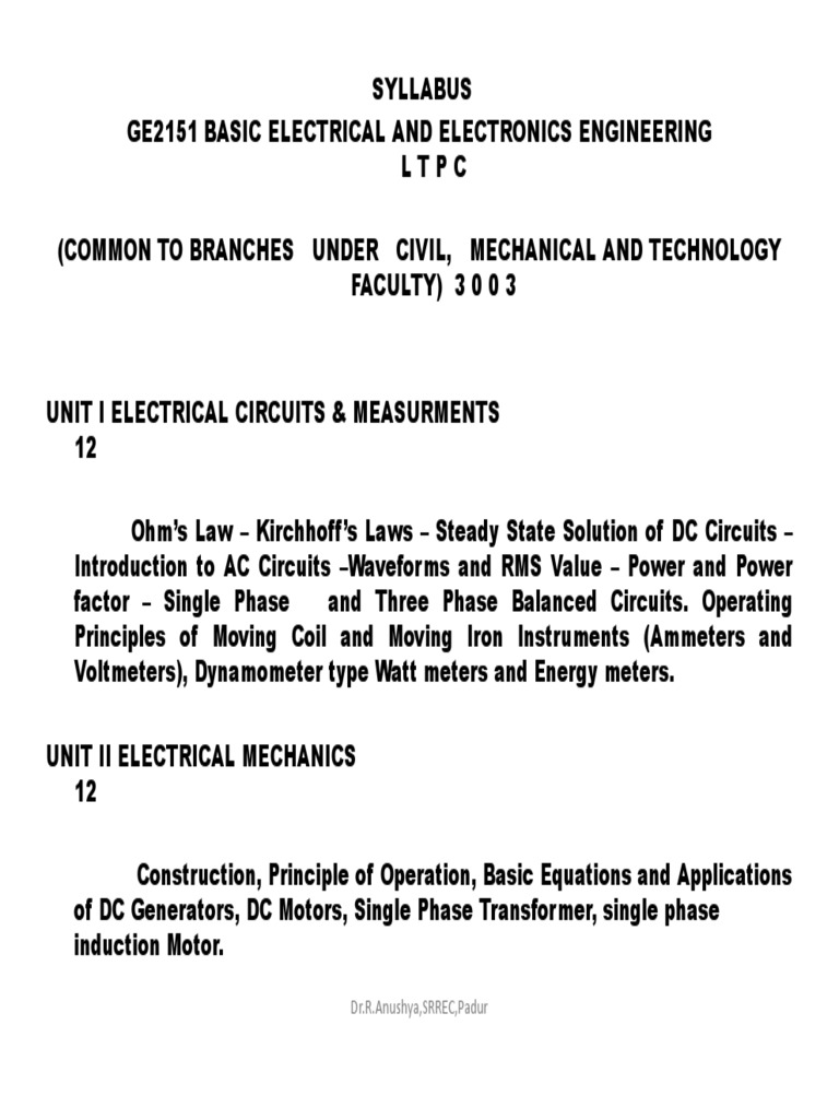 Unit 1 | PDF | Inductor | Measuring Instrument
