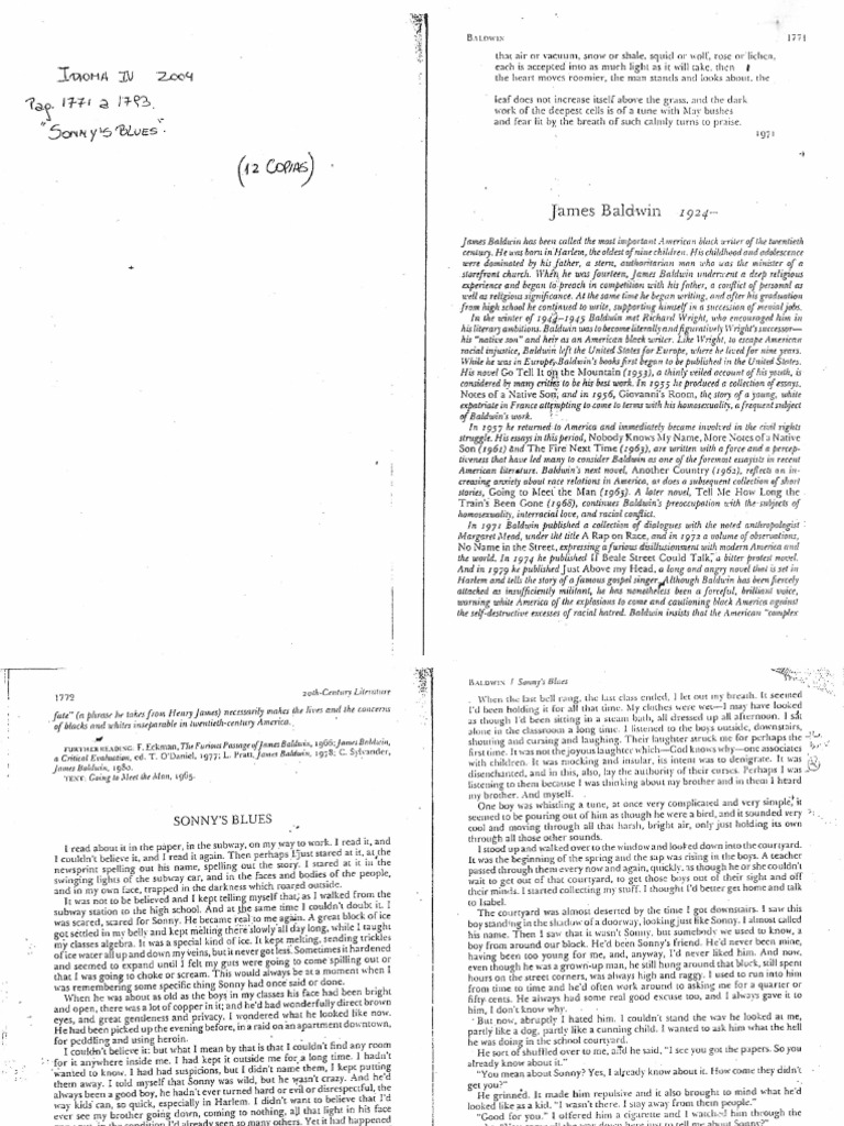 Sonny's Blues by James Baldwin | PDF