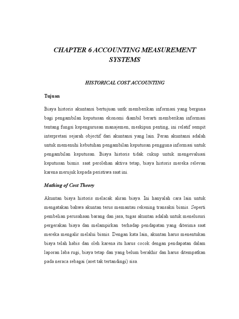Chapter 6 Accounting Measurement Systems | PDF