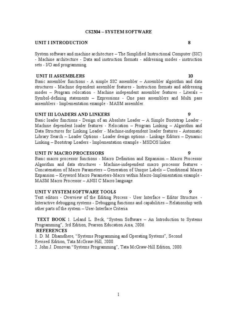 System Software Notes | PDF | Assembly Language | Computer Program