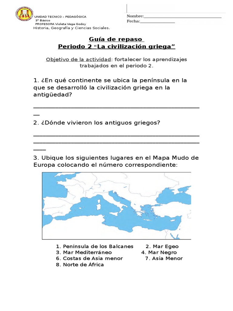 Guía de Repaso: Civilización Griega | PDF | Antigua Grecia | Esparta