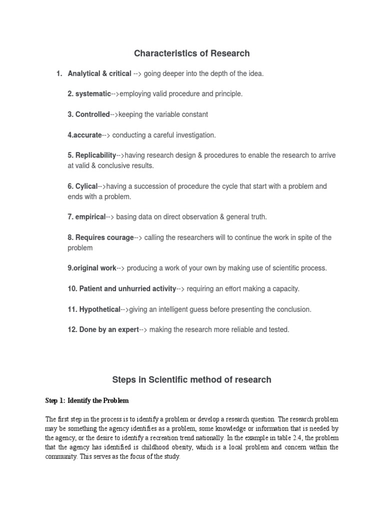 Characteristics of Research | PDF | Scientific Method | Hypothesis