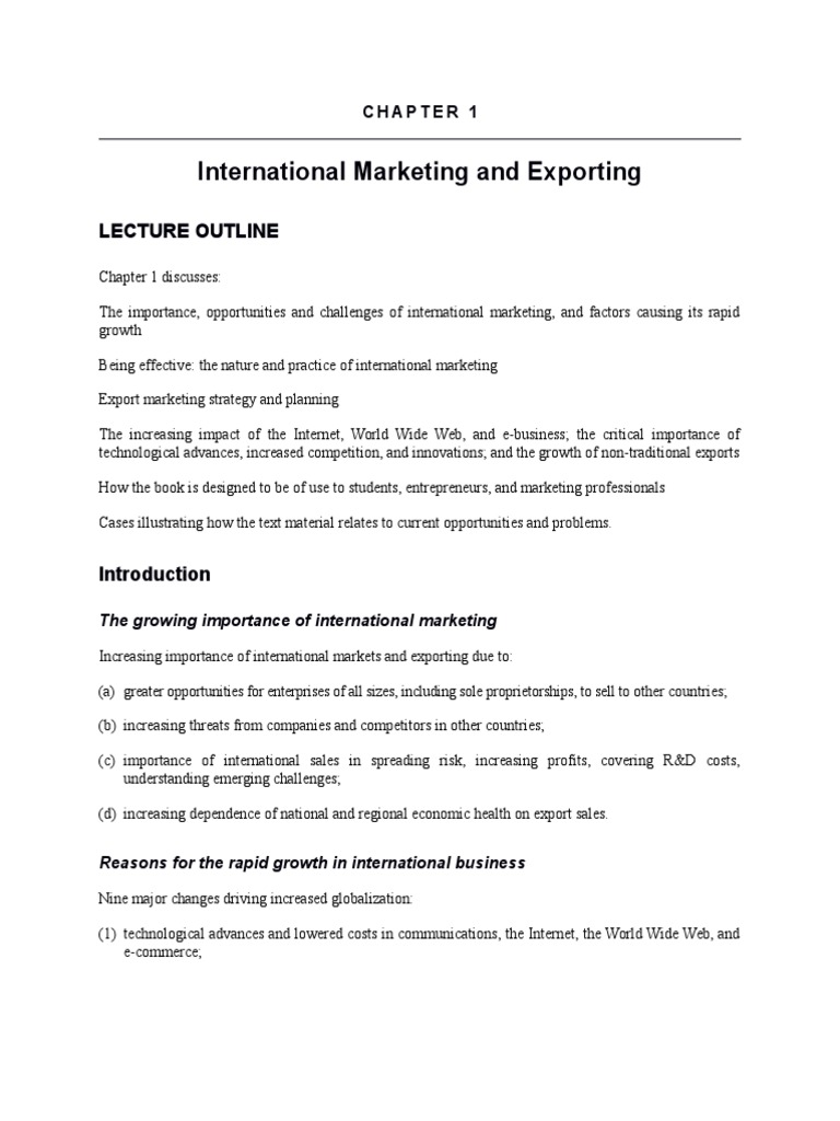 Chapter 1 | PDF | Exports | Marketing
