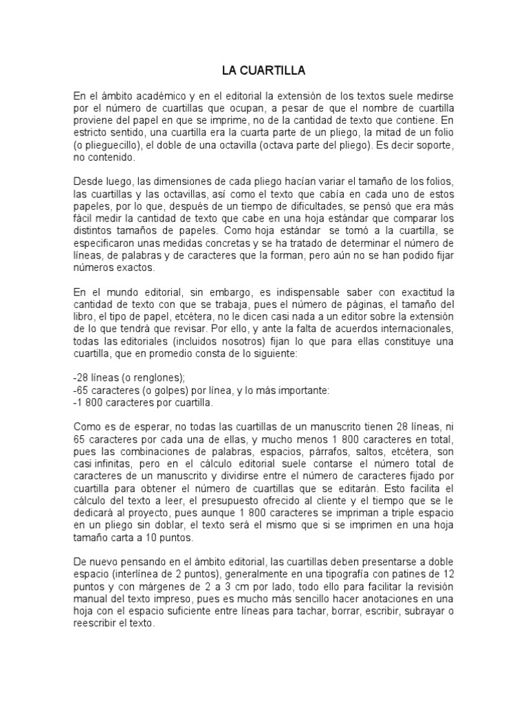 La Cuartilla | PDF | Encuadernación | Publicación