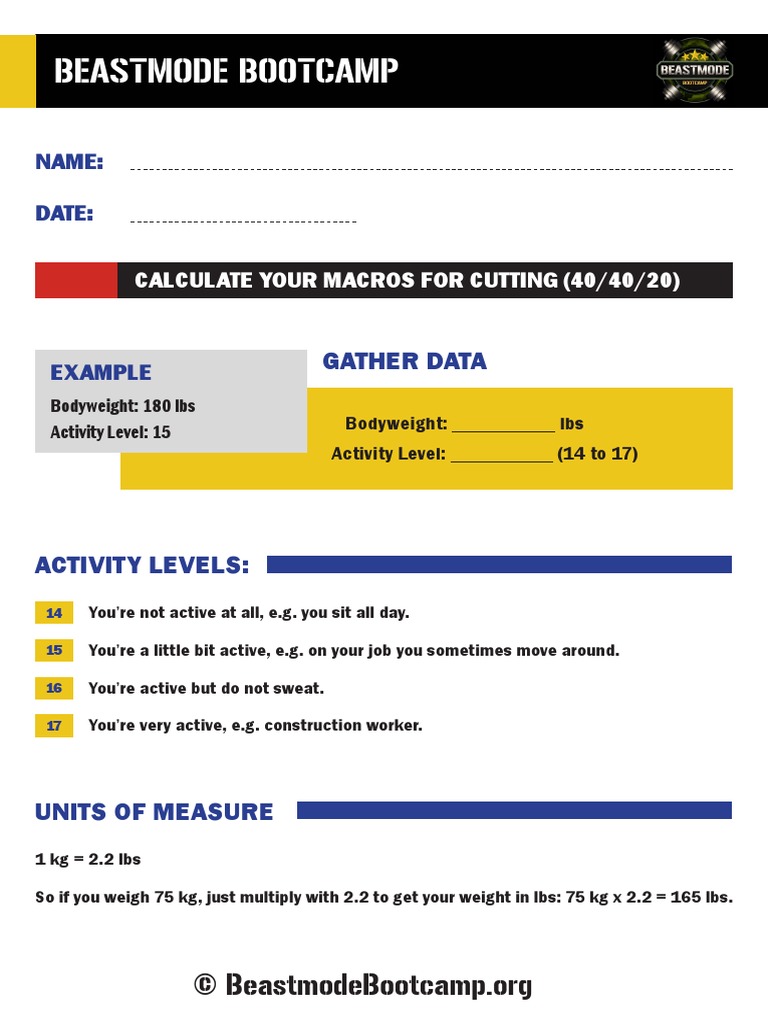 Cutting Macros Guide for Fitness | PDF | Finance & Money Management ...