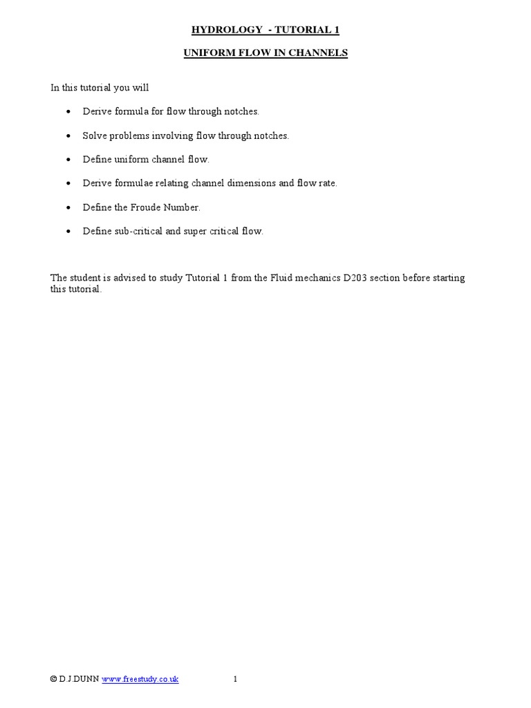 Channel Flow in Open Channel Systems | PDF