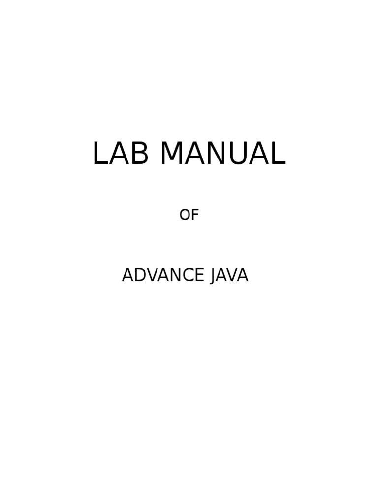 Advanced Java Lab Manual - JDBC, Servlets, JSP & RMI Programs | PDF ... Advanced Java Lab Manual - JDBC, Servlets, JSP & RMI Programs | PDF ...