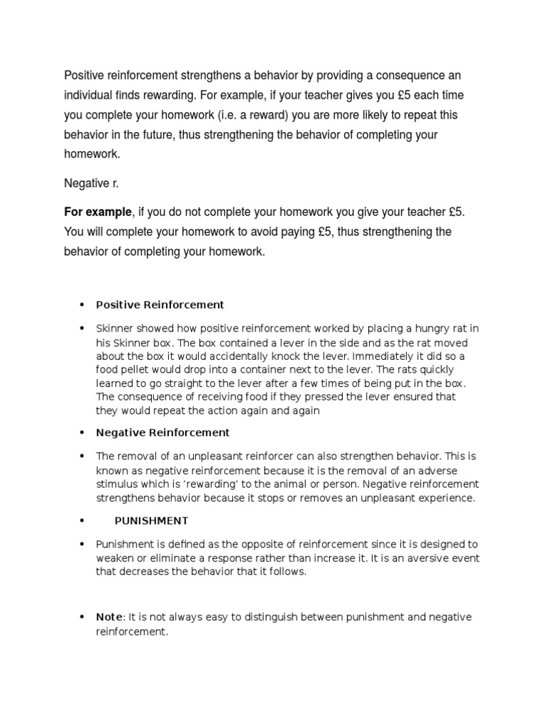 For Example, If You Do Not Complete Your Homework You Give Your Teacher ...