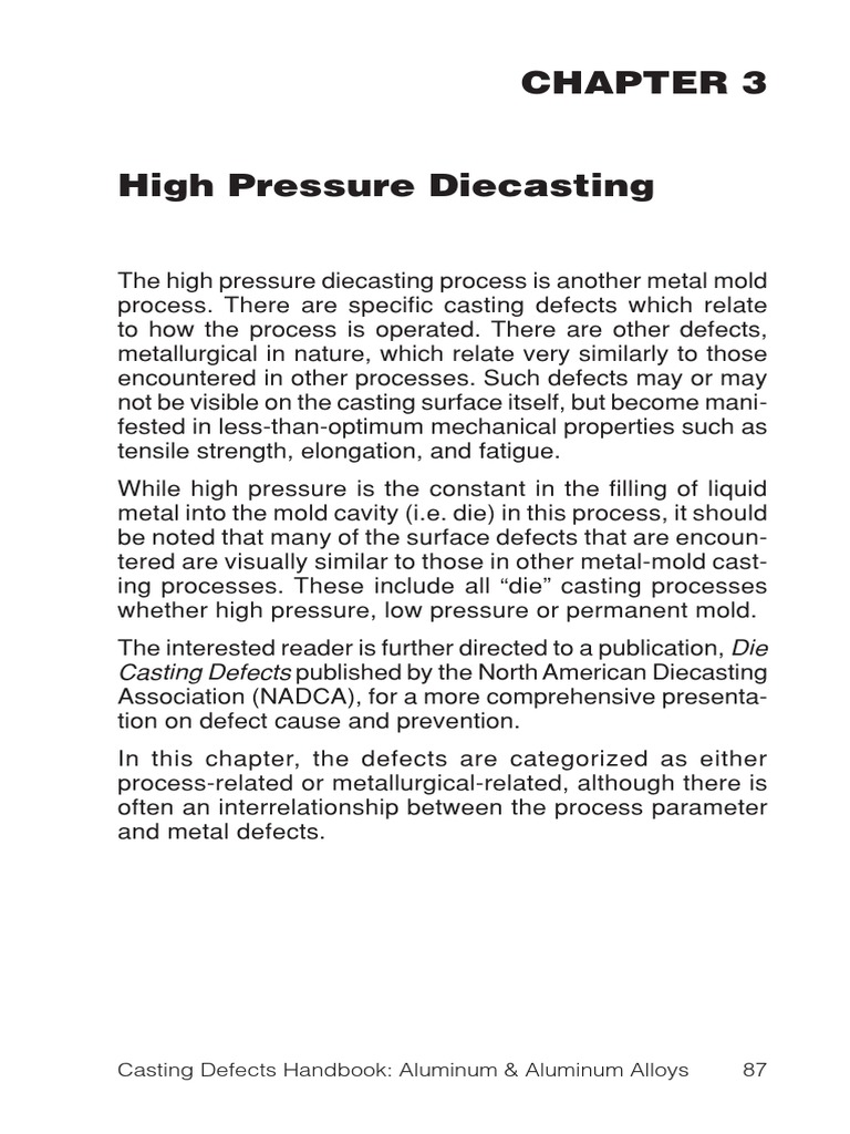 High Pressure Diecasting Process and Common Casting Defects | PDF ...