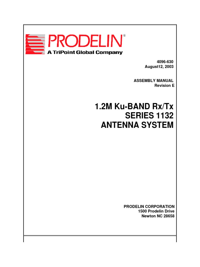 1.2M Ku-Band Antenna Assembly Guide | PDF | Screw | Antenna (Radio)