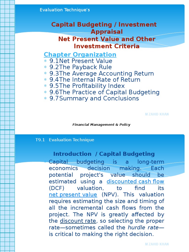 Capital Budegeting (FMP) | PDF | Net Present Value | Capital Budgeting