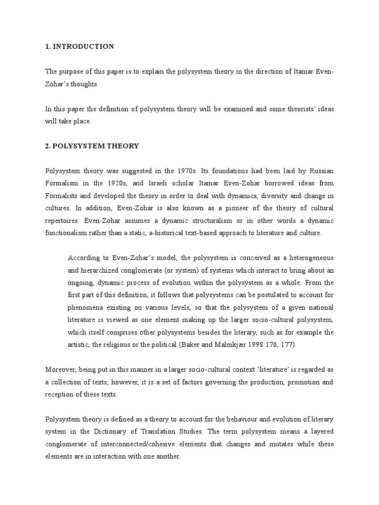 Polysystem Theory | PDF | Translations | Science