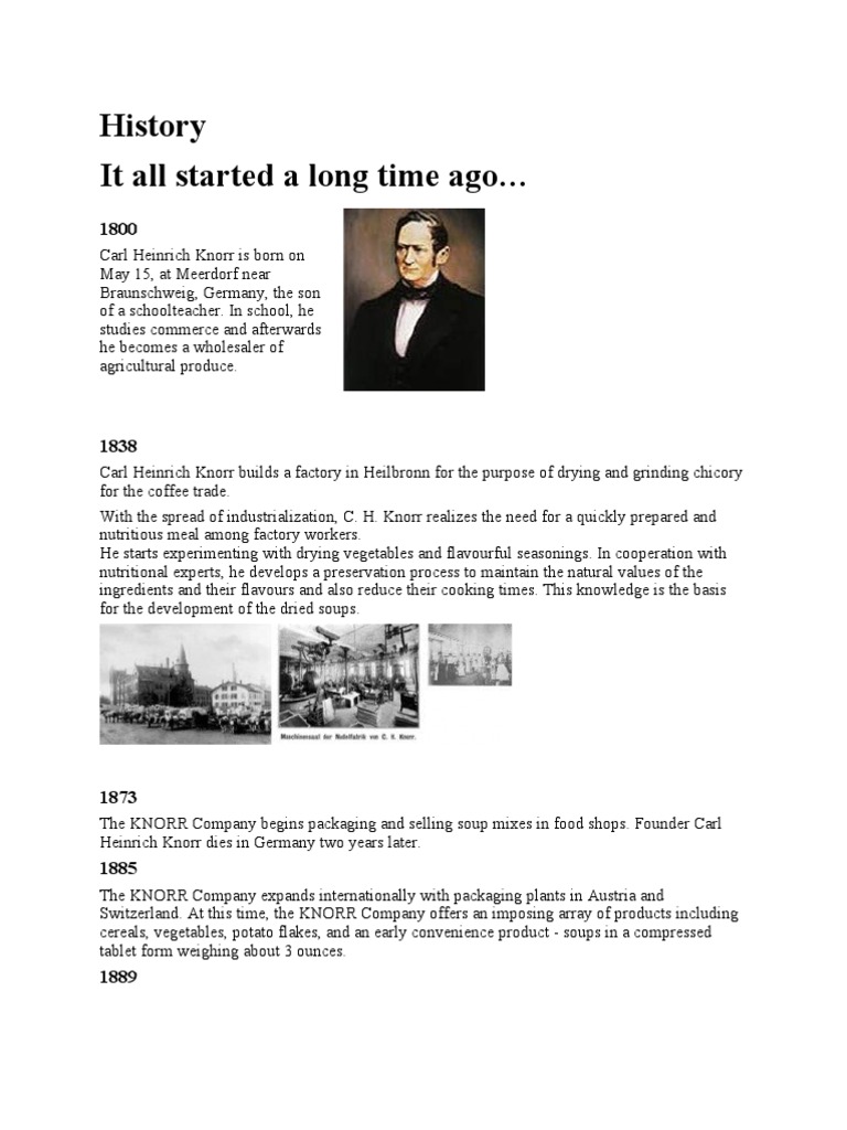 History It All Started A Long Time | PDF | Soup | Unilever