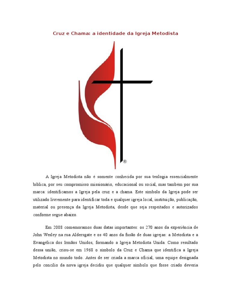 Cruz e Chama: Símbolo Metodista | PDF | John Wesley | Evangelismo