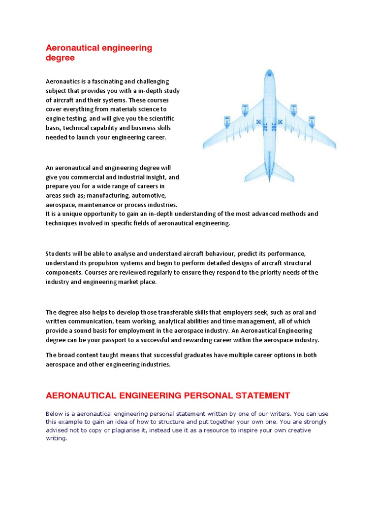 Aeronautical Engineering Personal Statement | PDF | Aerospace ...