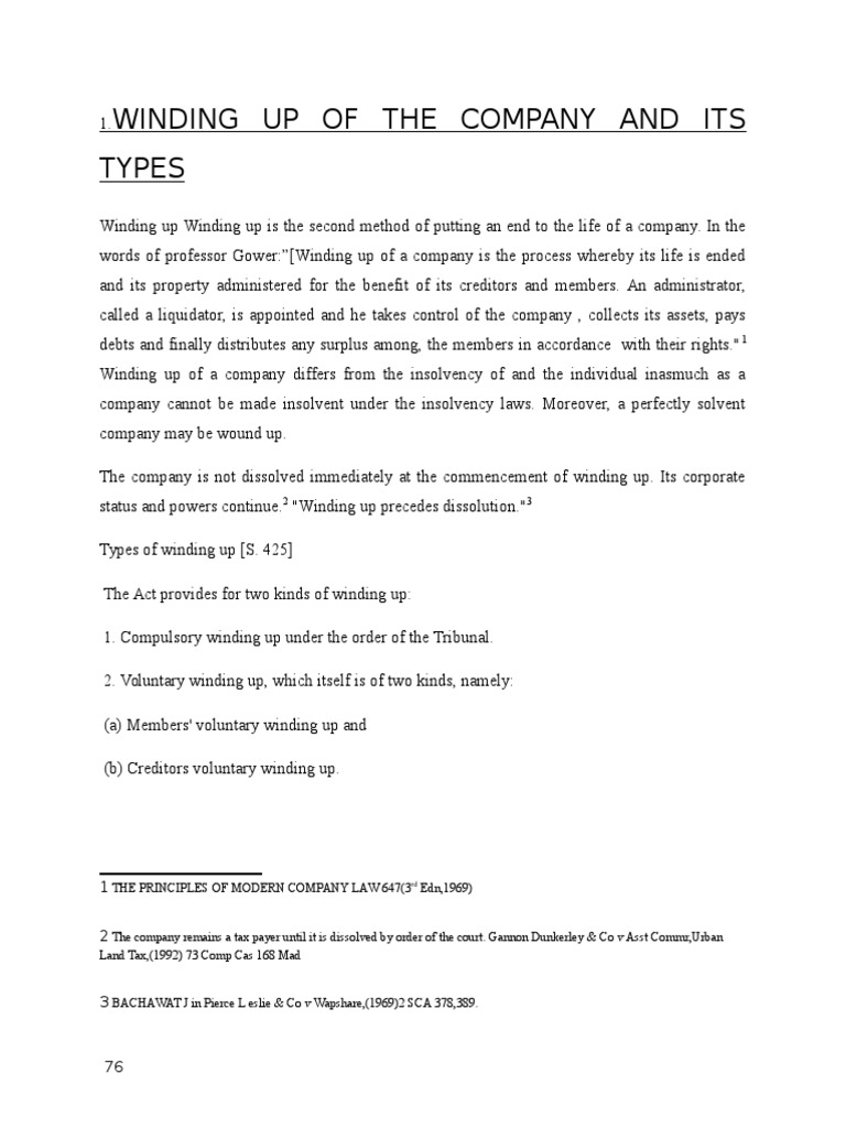 Winding Up of A Company | Download Free PDF | Liquidation | Civil Law ...