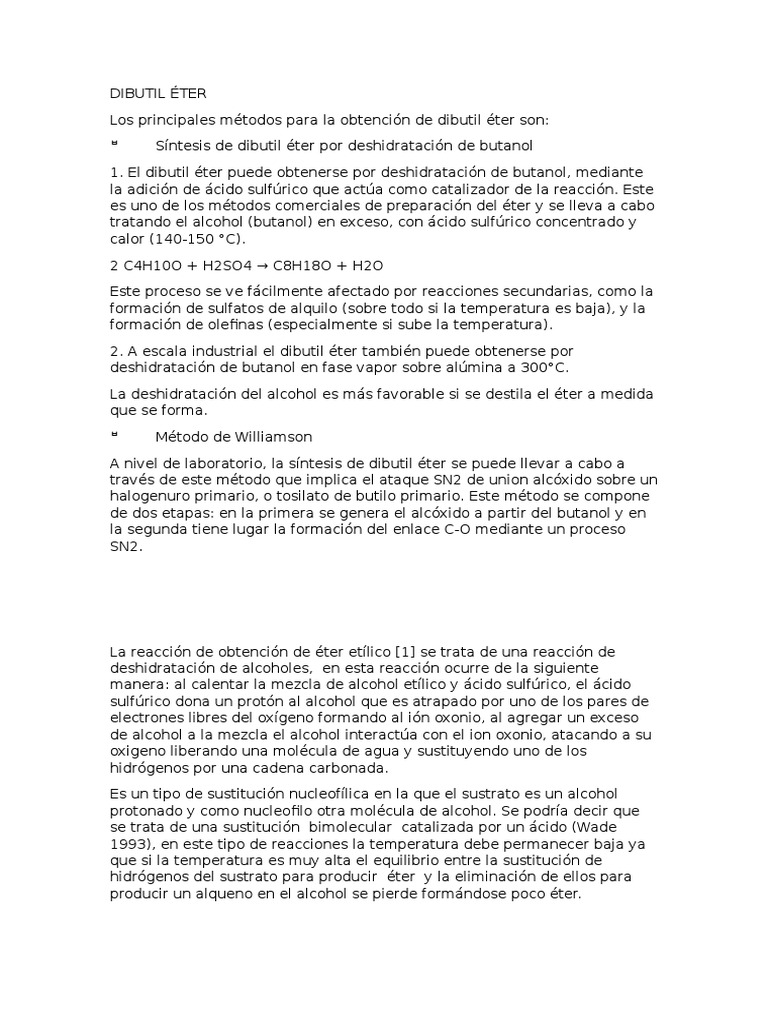 Dibutil Éter | PDF | Compuestos orgánicos | Materiales