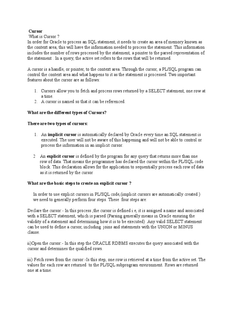 Cursor Trigger | Download Free PDF | Pl/Sql | Sql