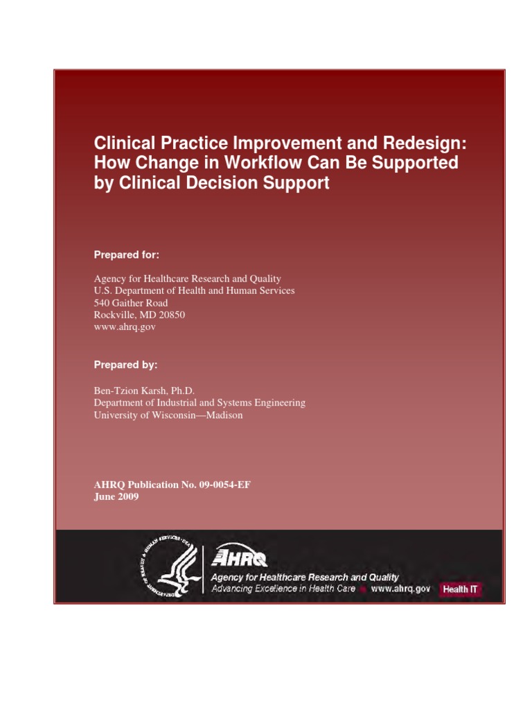 Clinical Practice Improvement and Redesign How Change in Workflow Can ...