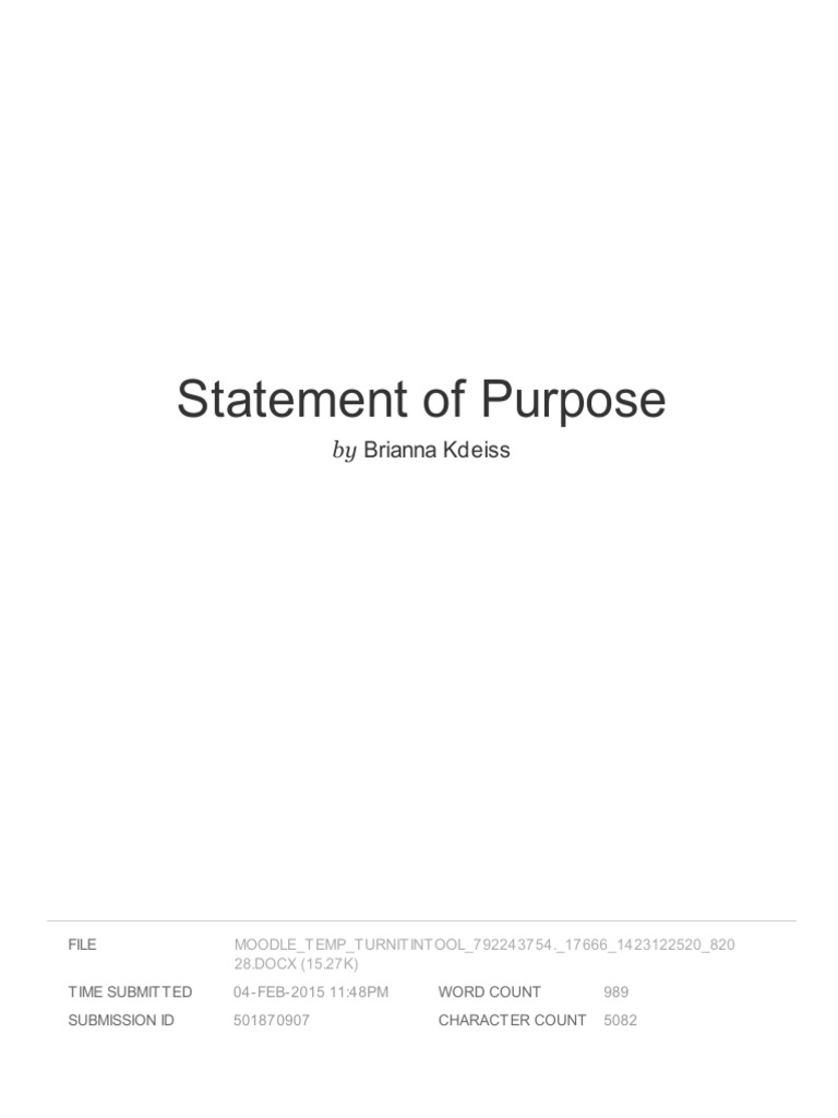 Understanding Statement of Purpose | PDF | Career & Growth
